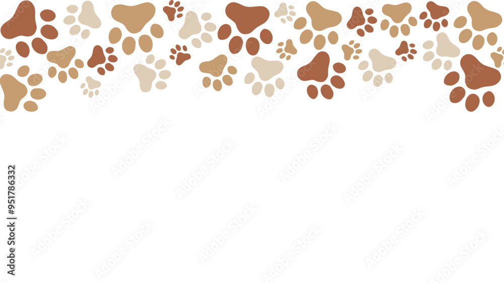 Seamless brown and neutral colors dog or cat paw prints. Animals print ...
