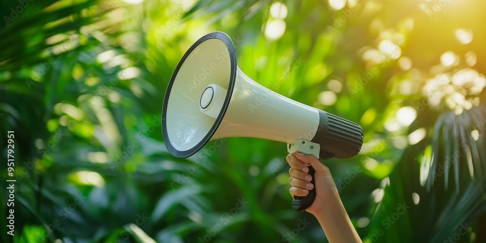 Empowering Voice: Abstract Minimalist Design of Hand Holding Megaphone ...
