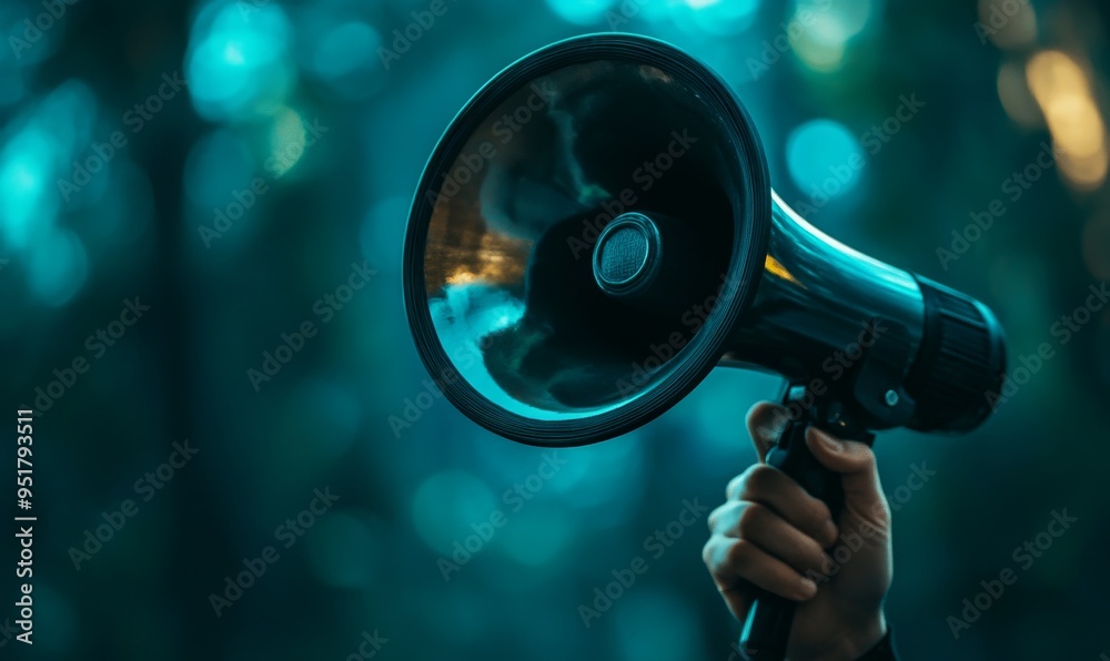 Empowering Voice: Abstract Minimalist Design of Hand Holding Megaphone ...