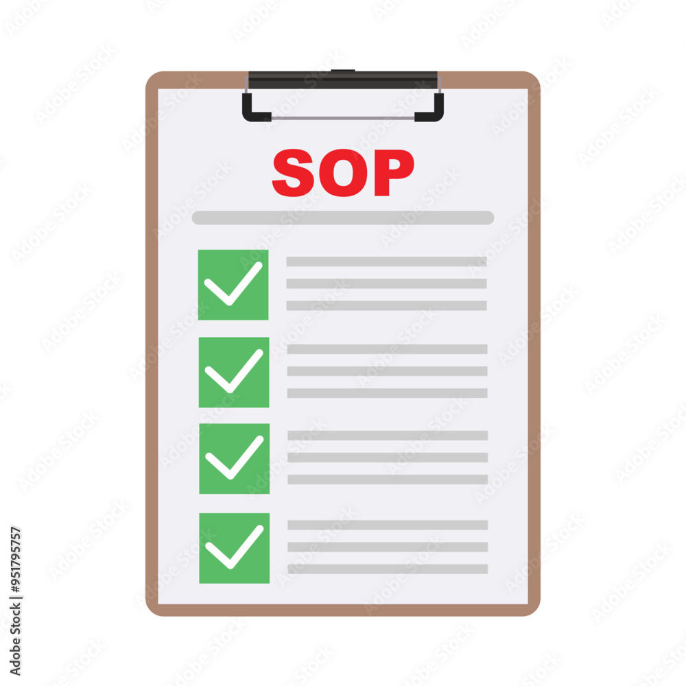 Vector illustration of checklist form for Standar Oprational Procedure ...