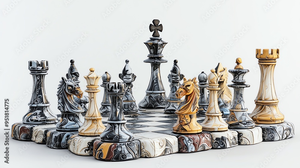 An enchanted chess set where the pieces come to life and battle each ...