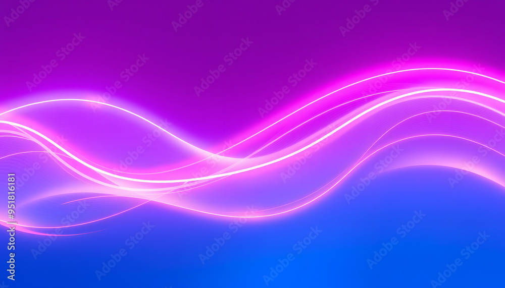 Modern blue and pink wave background with neon effect, futuristic rgb ...
