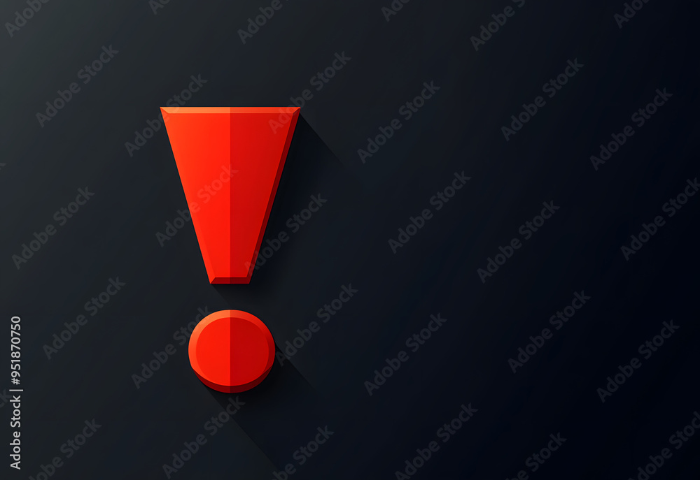 A modern and minimalist design featuring a red exclamation mark icon on ...