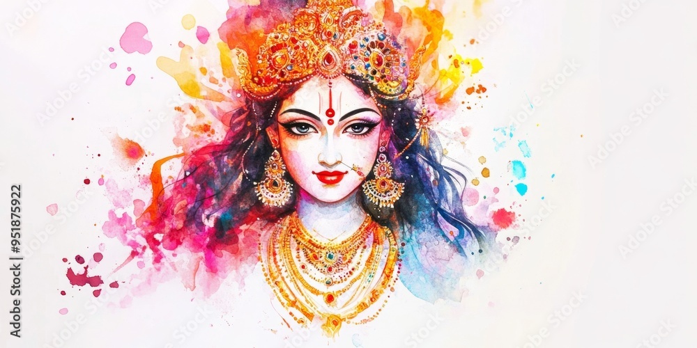 Beautiful Hindu Goddess Durga Mata,Ethereal Durga Mata: Vibrant ...