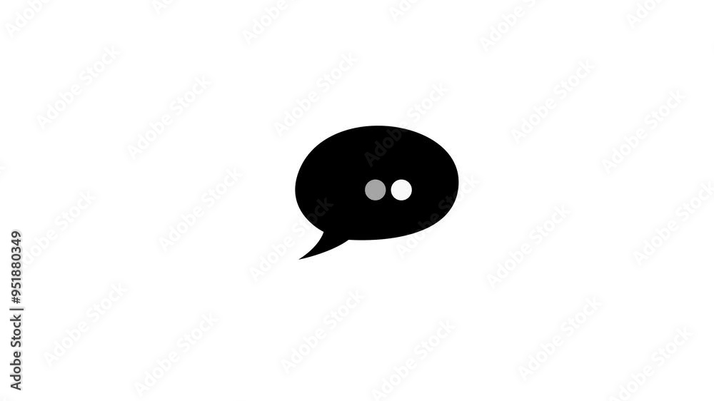 Speech bubble animation sign. Chat message. Message box icon animation ...
