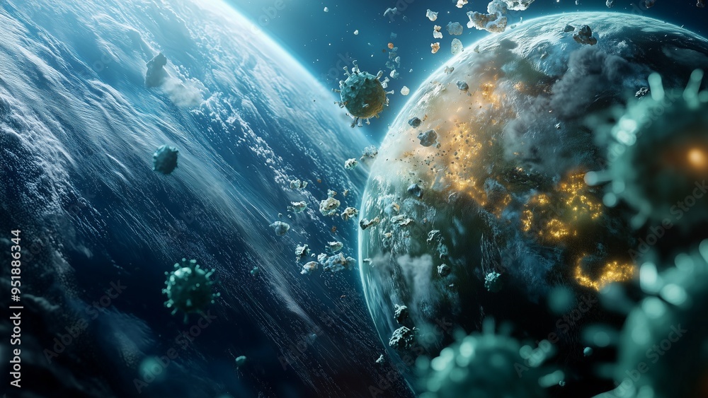 Earth under Attack by CFCs- An artistic depiction of Earth being ...