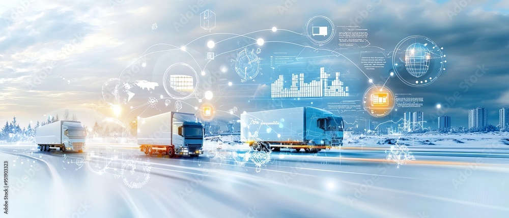 An overview of a modern logistics hub where advanced technology and ...