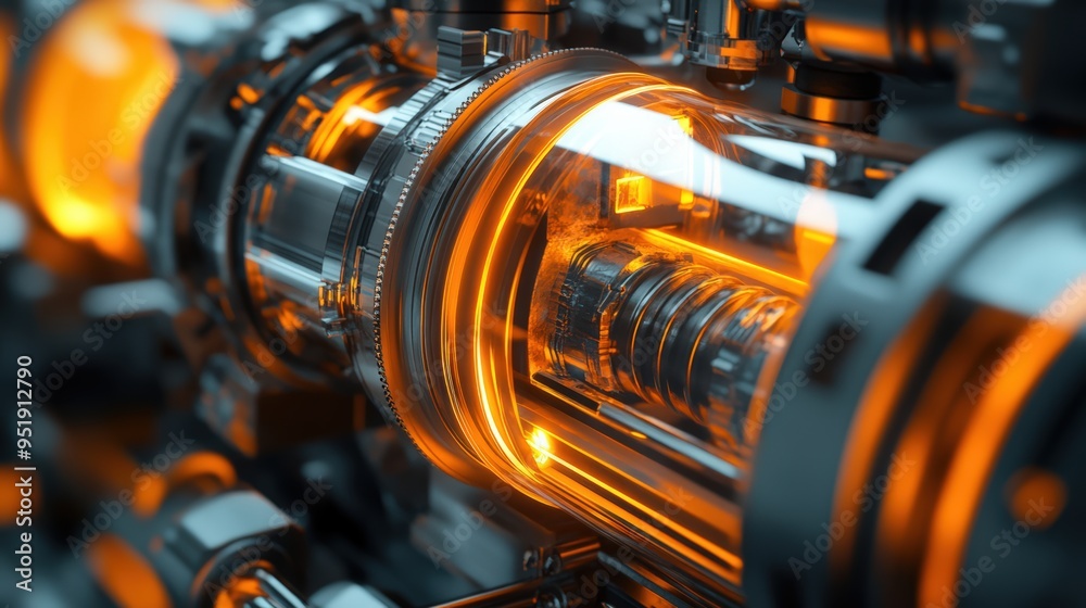 High-tech industrial transparent glowing translucent energy shell and ...