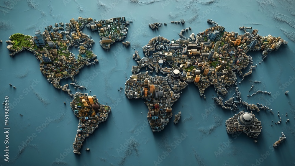 Global Map with CFC Sources, A world map highlighting major industrial ...