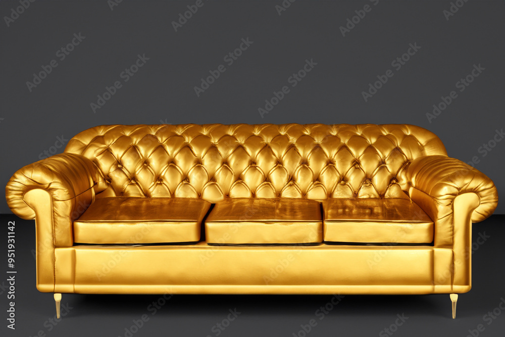 Sofa in and gold with white . pattern luxury gold concept. sofa in a ...
