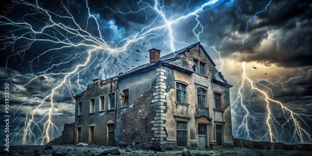 Weather-beaten walls tell tales of tempests past, crumbling mortar and ...