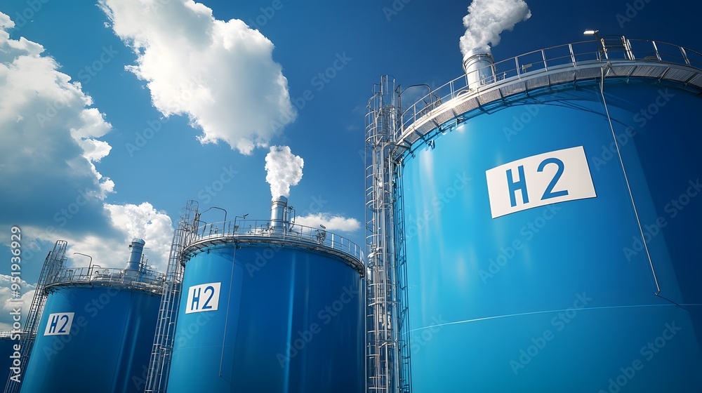 Industrial Hydrogen Storage Tanks - Massive hydrogen storage tanks ...