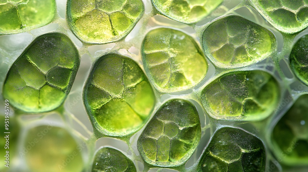 ภาพประกอบสต็อก microscope view, plant tissue sample, close-up of ...