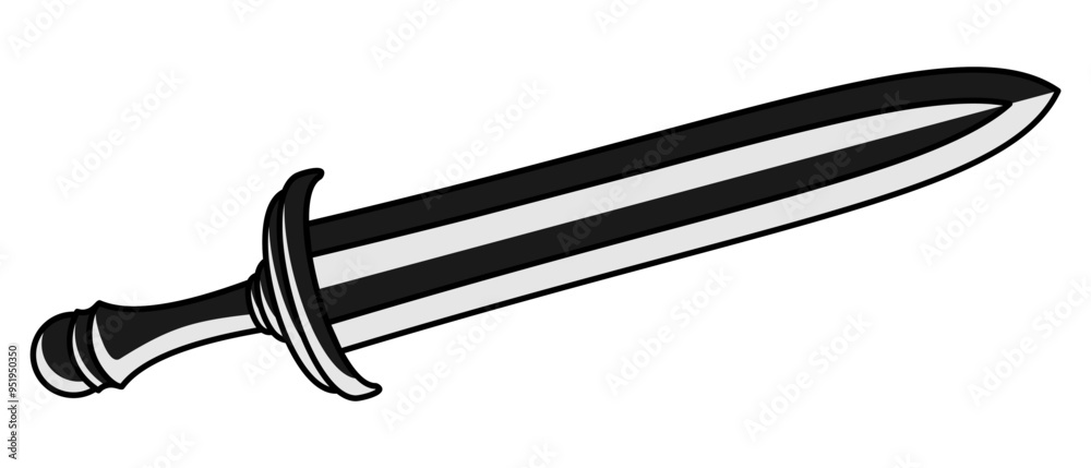 Single greatsword isolated on white background. Vector illustration ...