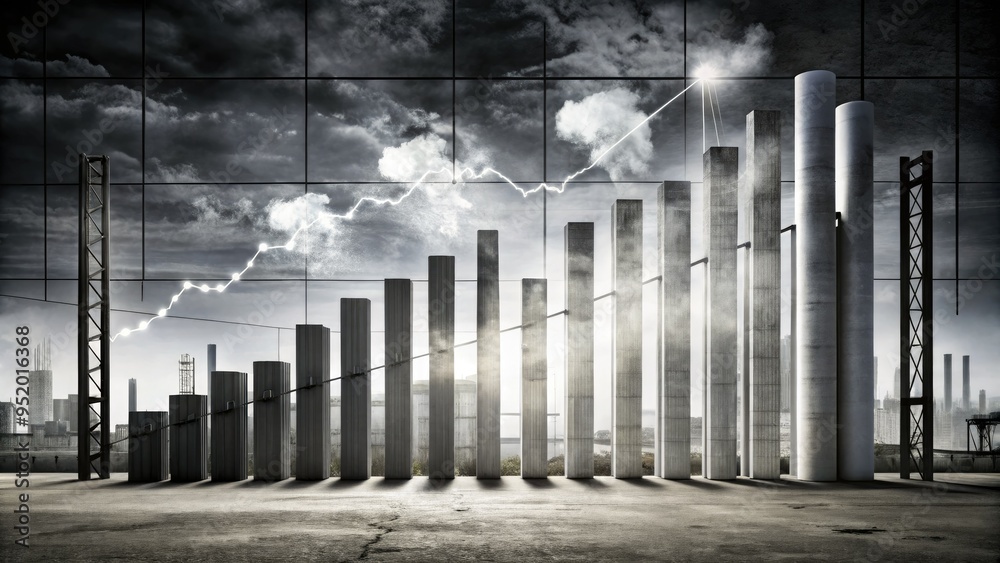 stark black-and-white graph columns with bold percentage labels, set ...