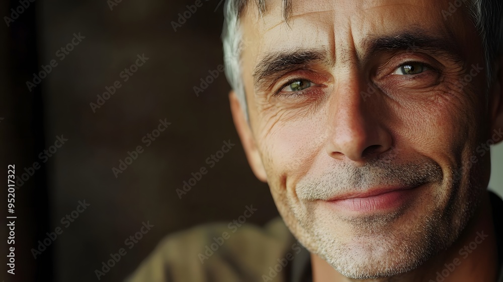 64. A middle-aged person expressing nostalgia with a wistful smile and ...