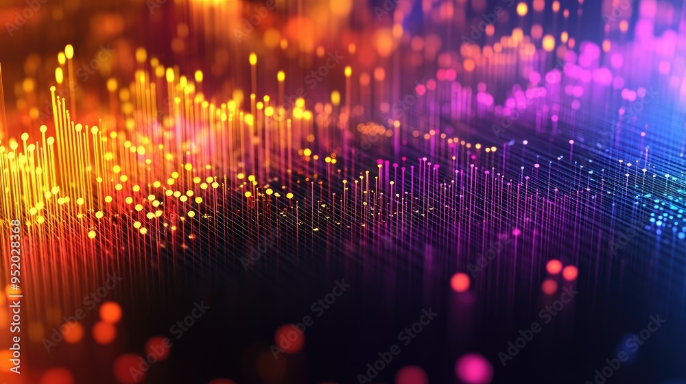 A detailed shot of a 3D heatmap chart with color-coded data points and ...