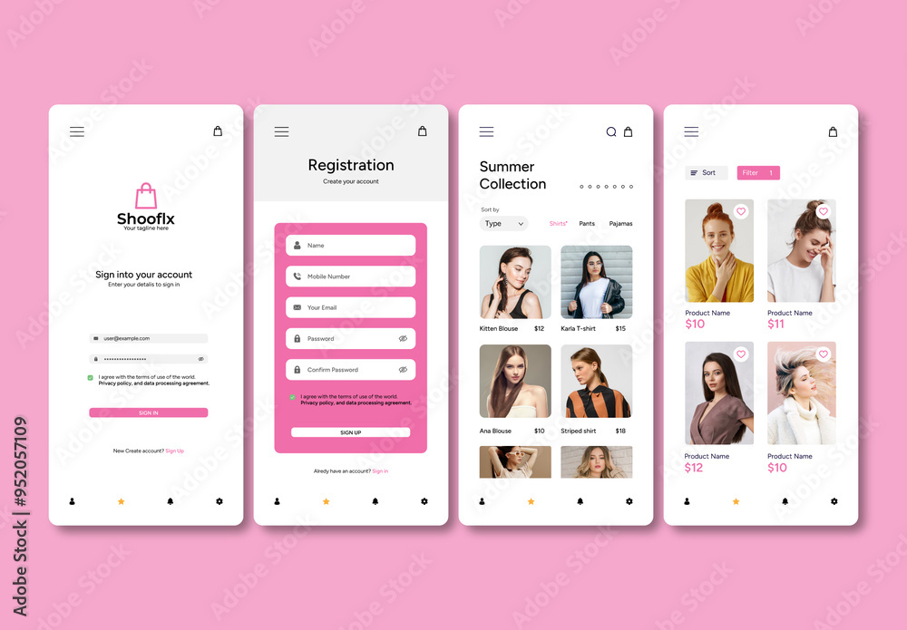 Product Mobile App UI Layout Stock Template | Adobe Stock Product Mobile App UI Layout Stock Template | Adobe Stock