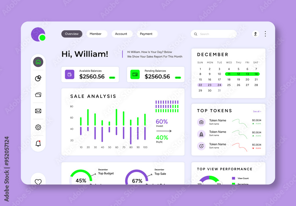 Sale Analysis Dashboard Layout Stock Template | Adobe Stock