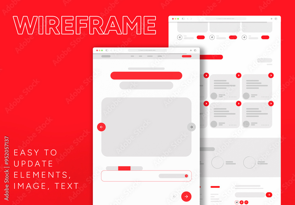 Real Estate Landing Page Wireframe UX Template Stock Template | Adobe Stock