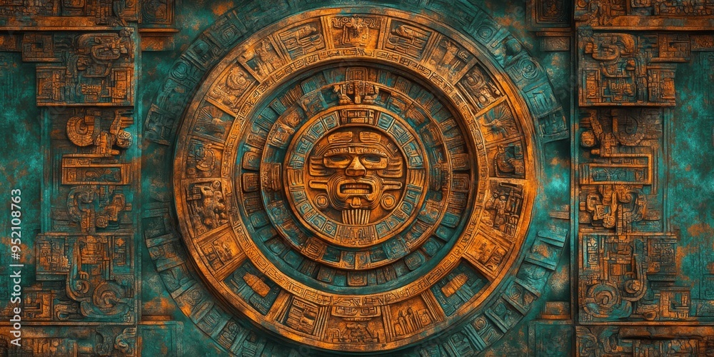 Ancient Wisdom Meets Modern Design: Aztec Calendar Inspired Abstract ...