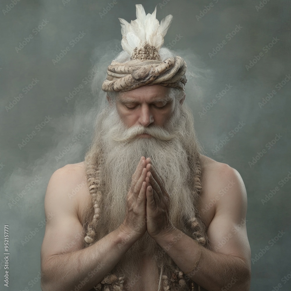 Divine creator: Portrait of Brahma, god of creation in Hinduism ...