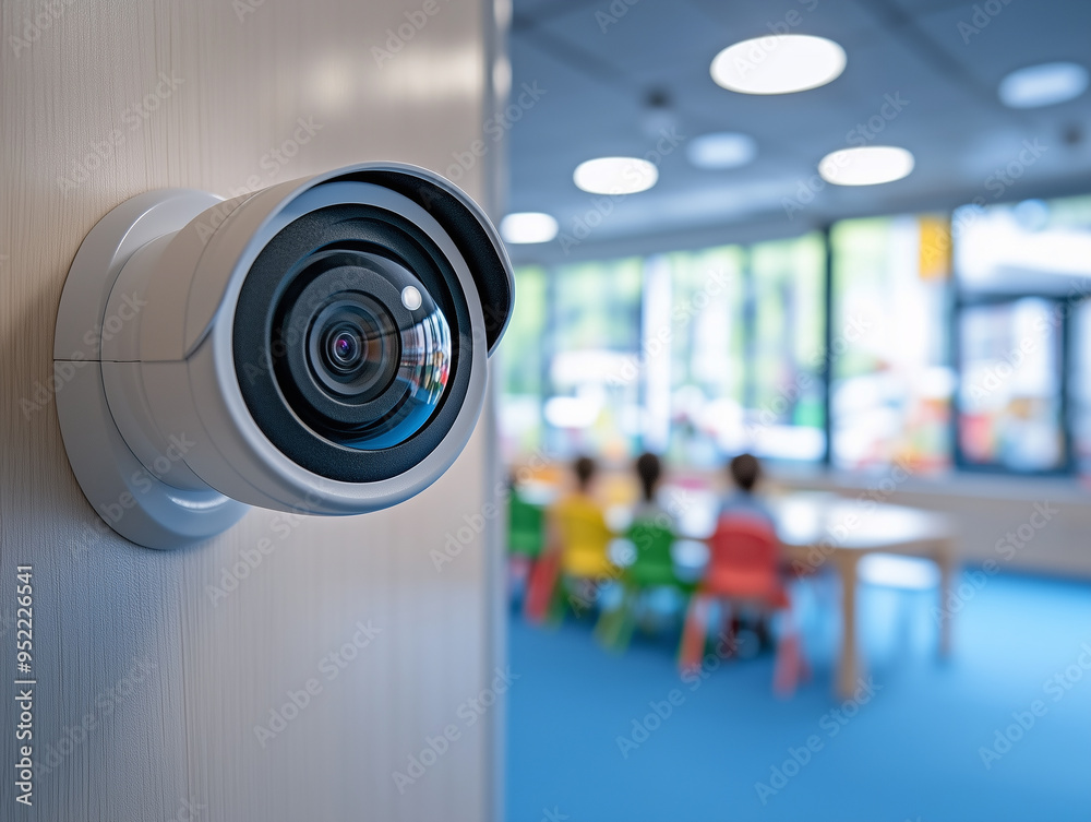 A security camera is mounted on the wall, overseeing a vibrant ...