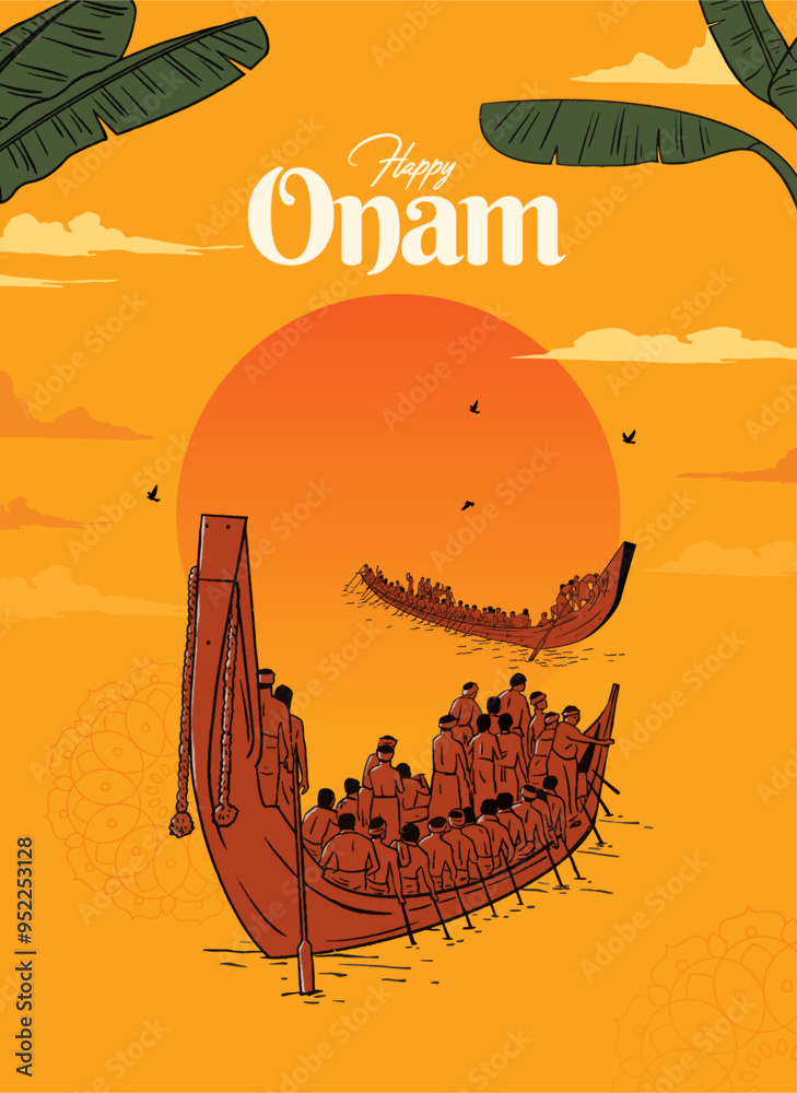 Onam festival celebrates south Indian families with festive background ...