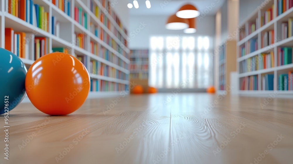 A modern library as a hub for knowledge-sharing in society Stock Photo ...