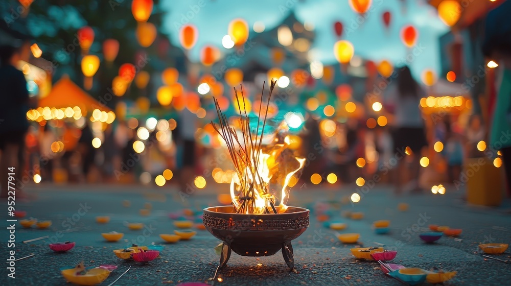 The viewpoint of a contemporary culture on rituals and festivals Stock ...