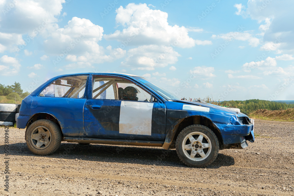 Autocross on a dirt track. rally race. Off-road racing. Training races ...