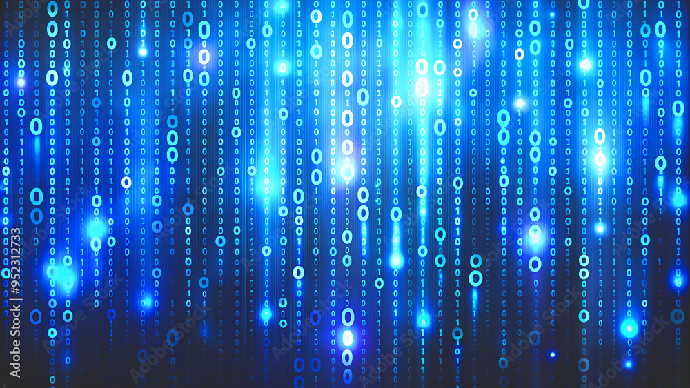 Abstract binary background for hackathon and other digital events ...