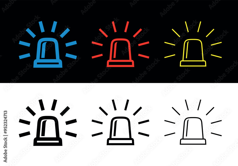 Flashing beacon icon. Icon of a special signal or flashing light on the ...