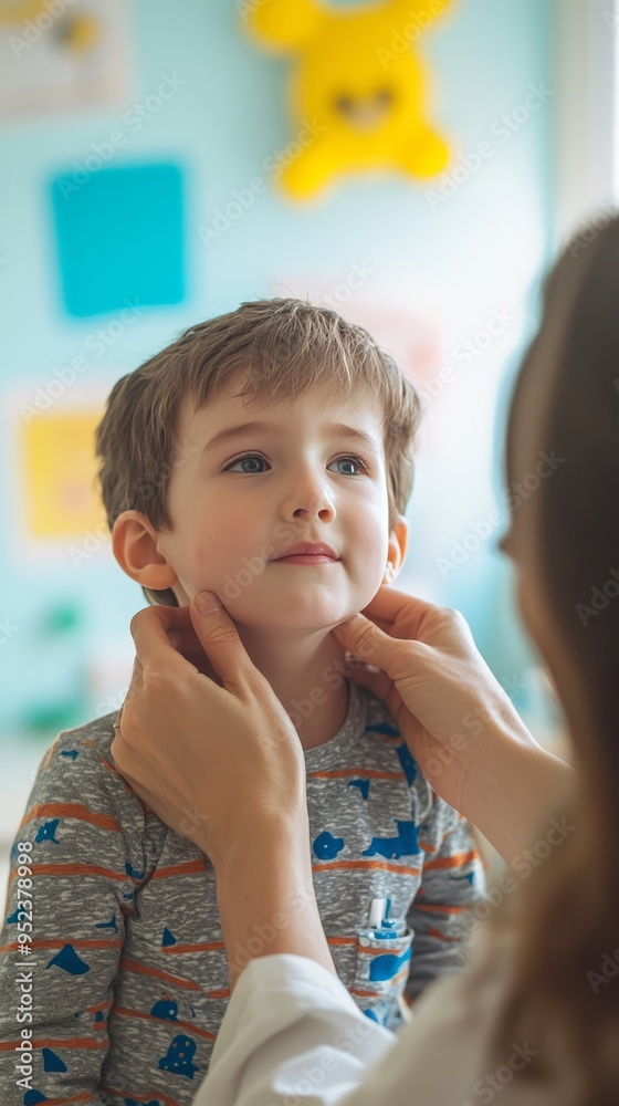Child Medical Checkup Pediatric Clinic. Pediatrician Young Boy ...