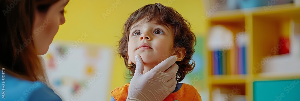Child Medical Checkup Pediatric Clinic. Pediatrician Young Boy ...