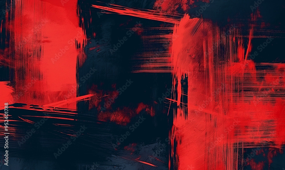 Red and black color background, brush stroke, grunge style ...