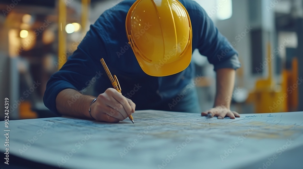 Worker architect and engineer work on real estate construction project ...
