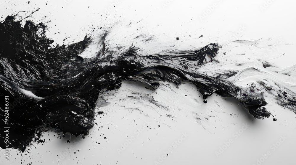 dynamic black ink splash on pristine white background bold energetic ...