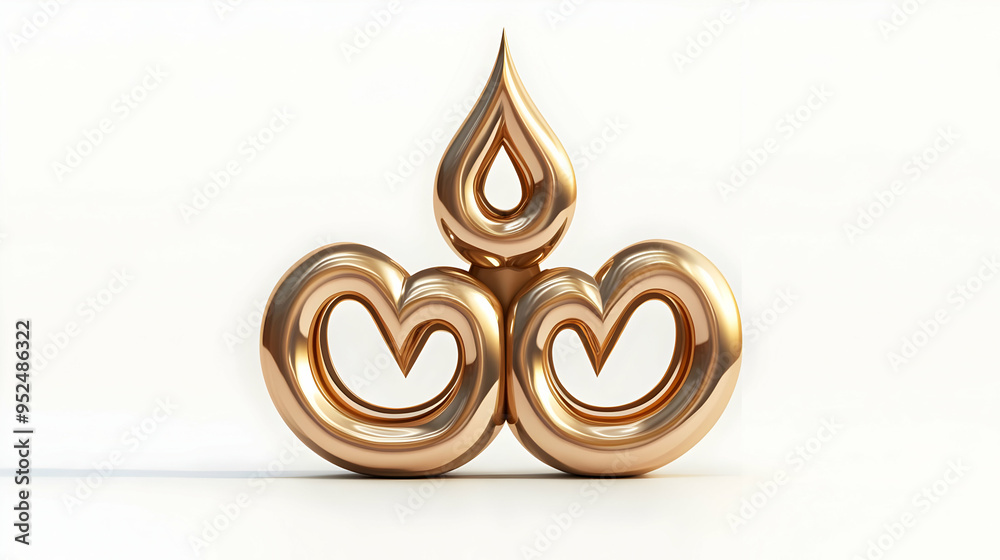 3D Trishul and Om Symbol concept as Vector illustration of a trishul ...
