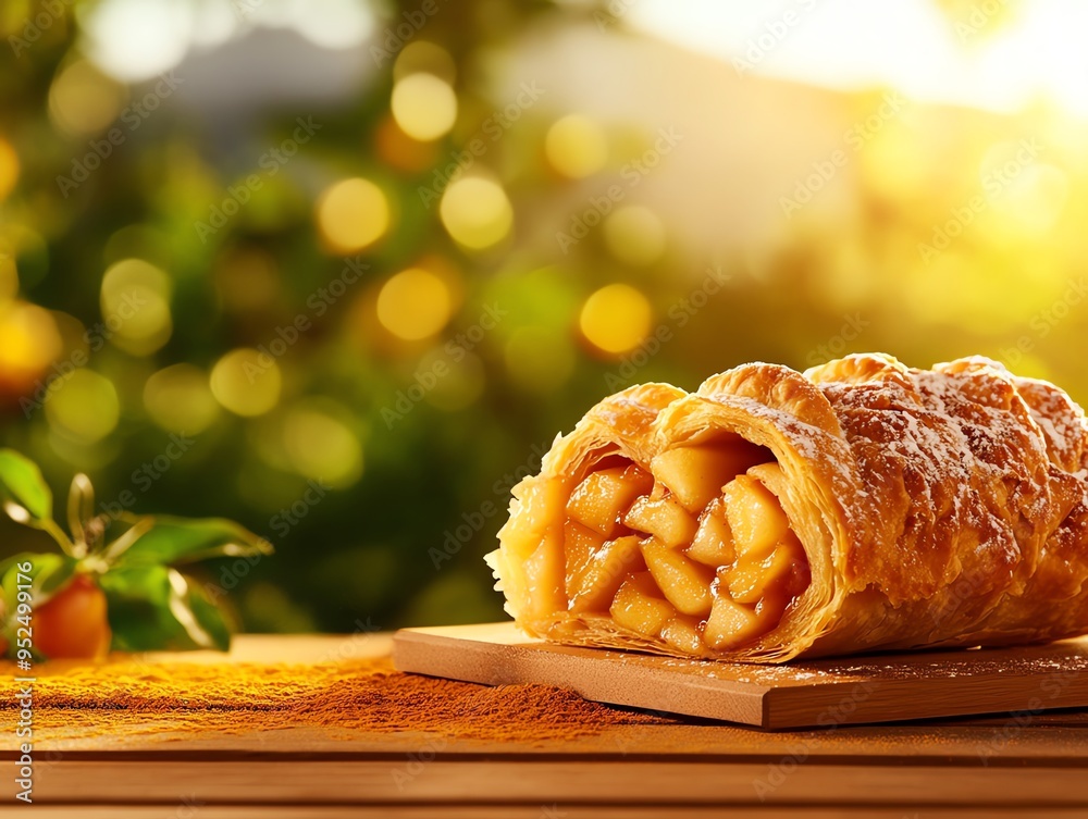 Ecofriendly packaging for Austrian apple strudel, presented in a ...