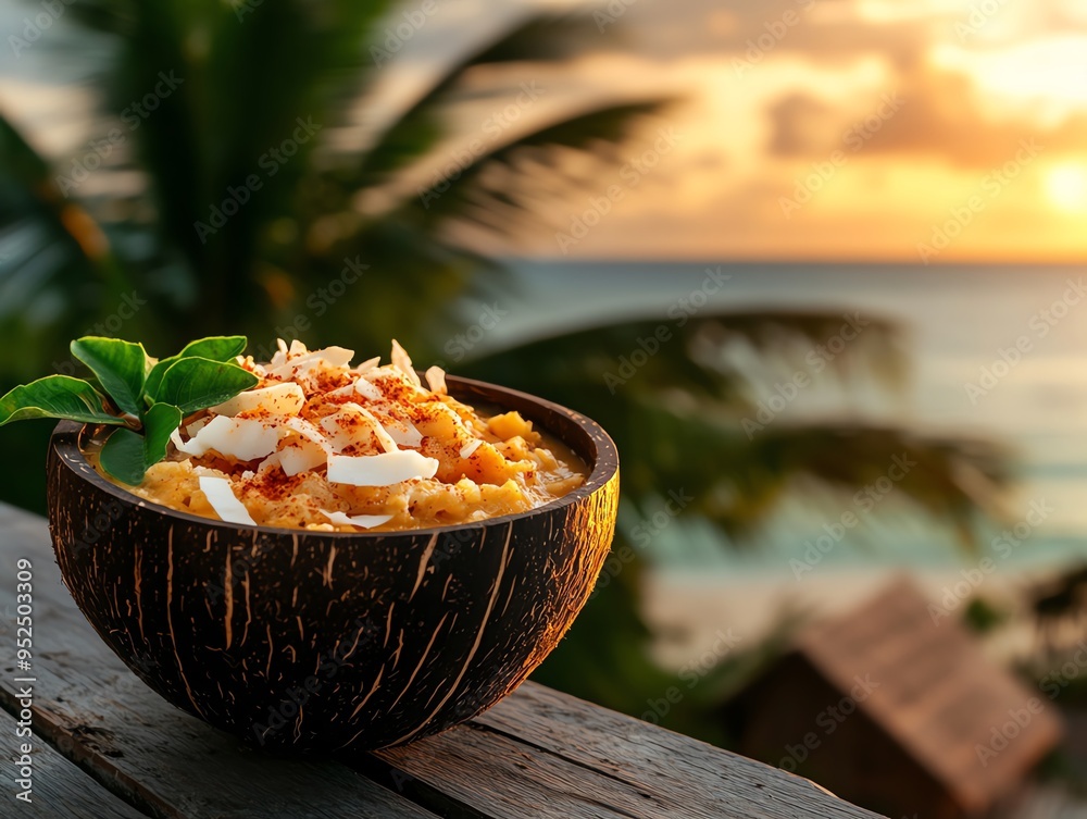 Sustainable seafood Belizean sere, a coconut fish soup, served in a ...