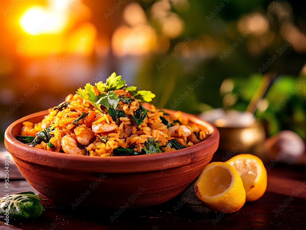 Sustainable seafood Puerto Rican asopao, a seafood stew made with ...