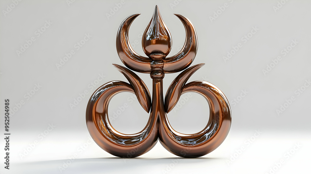3D Trishul and Om Symbol concept as Vector illustration of a trishul ...