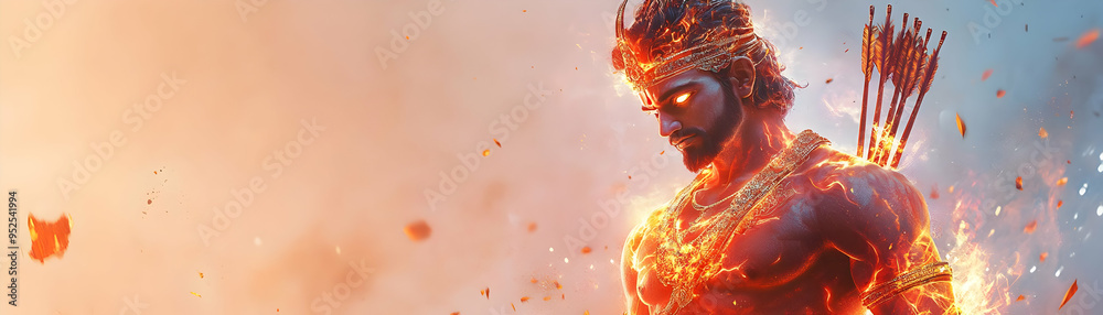 Holographic Rama and Arrow with Justice Text concept as A bold photo ...