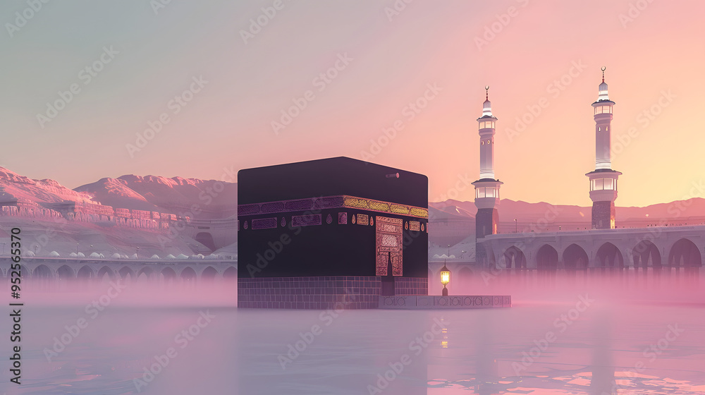 illustration of Kaaba Mecca png footage Saudi Arabia, holy mosque, hajj ...