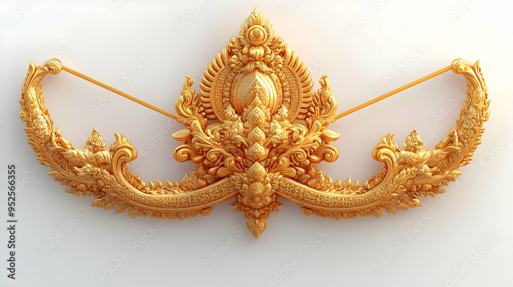 3D Ravana Crown and Bow Vector concept as Vector illustration of ...
