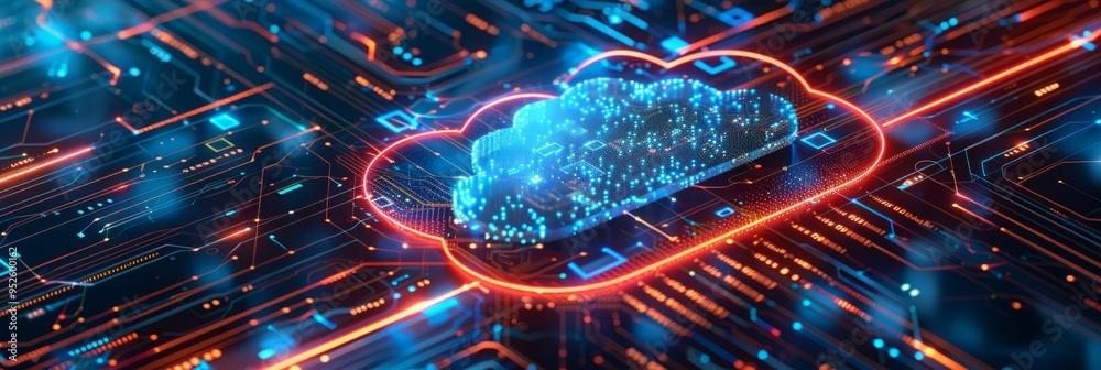 Realistic Image Showcasing AI and Cloud Technology Concept for Business ...