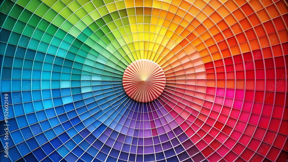 Vibrant circular color wheel featuring harmonious hues and shades ...