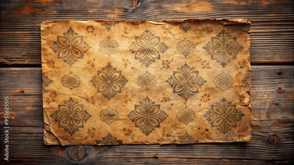 Weathered brown paper with a distressed, stamped texture featuring a ...