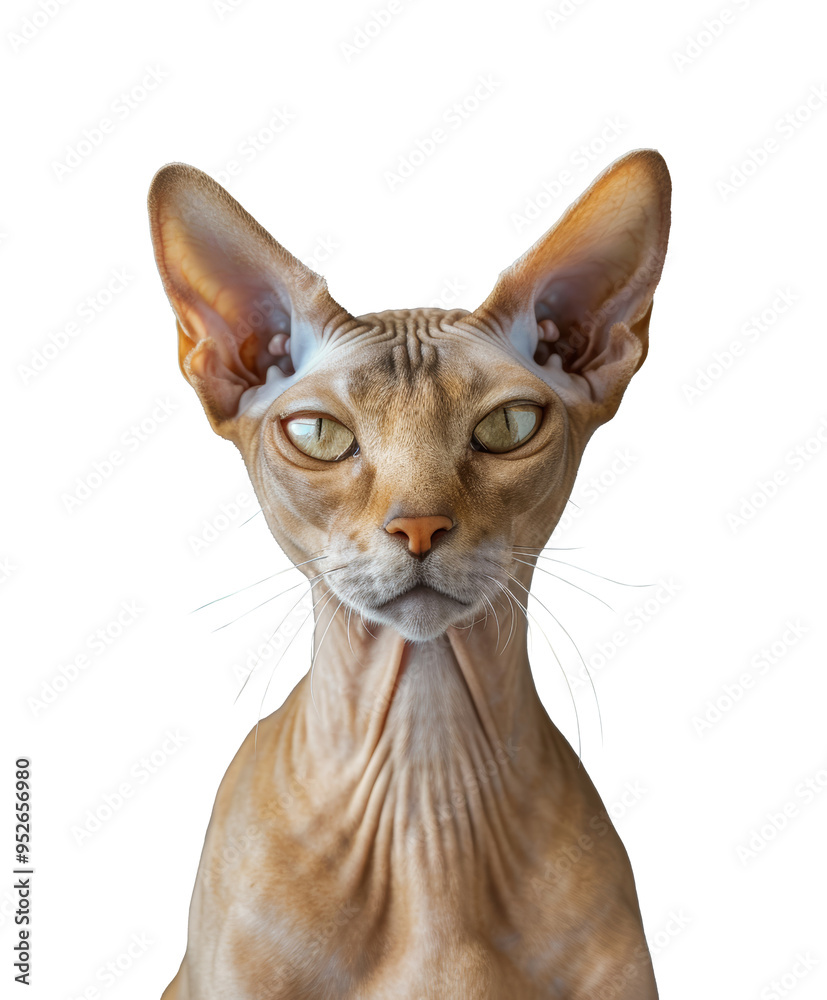 Red sphynx cat head isolated on transparent background, png cutout ...